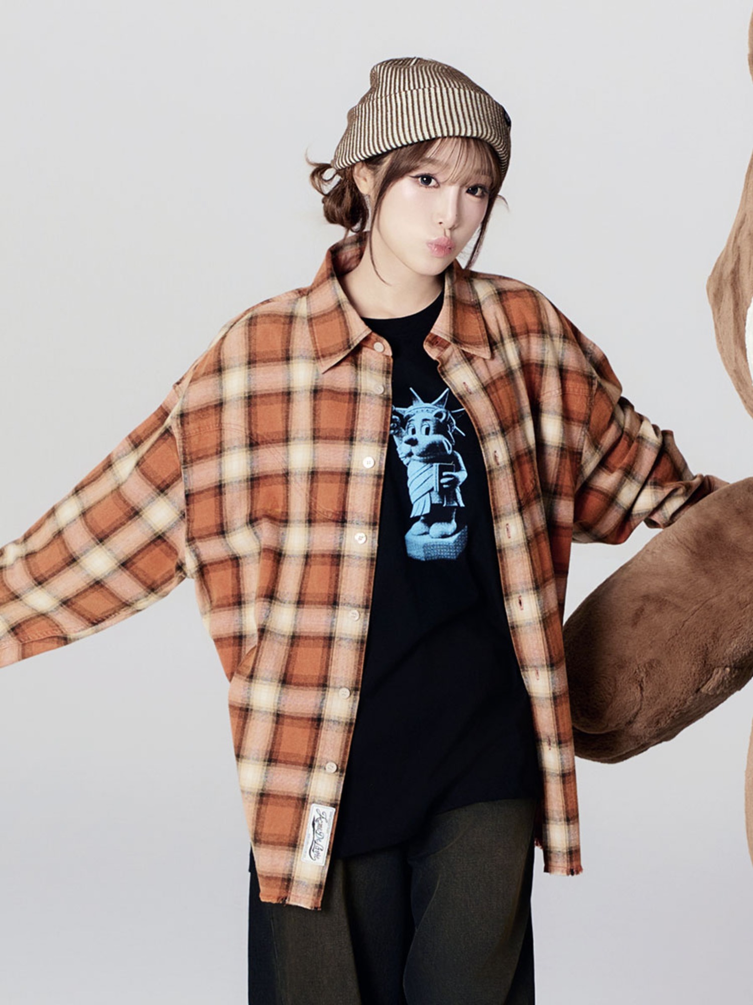 DISTRESSED CHECK COTTON SHIRT - 아크메드라비