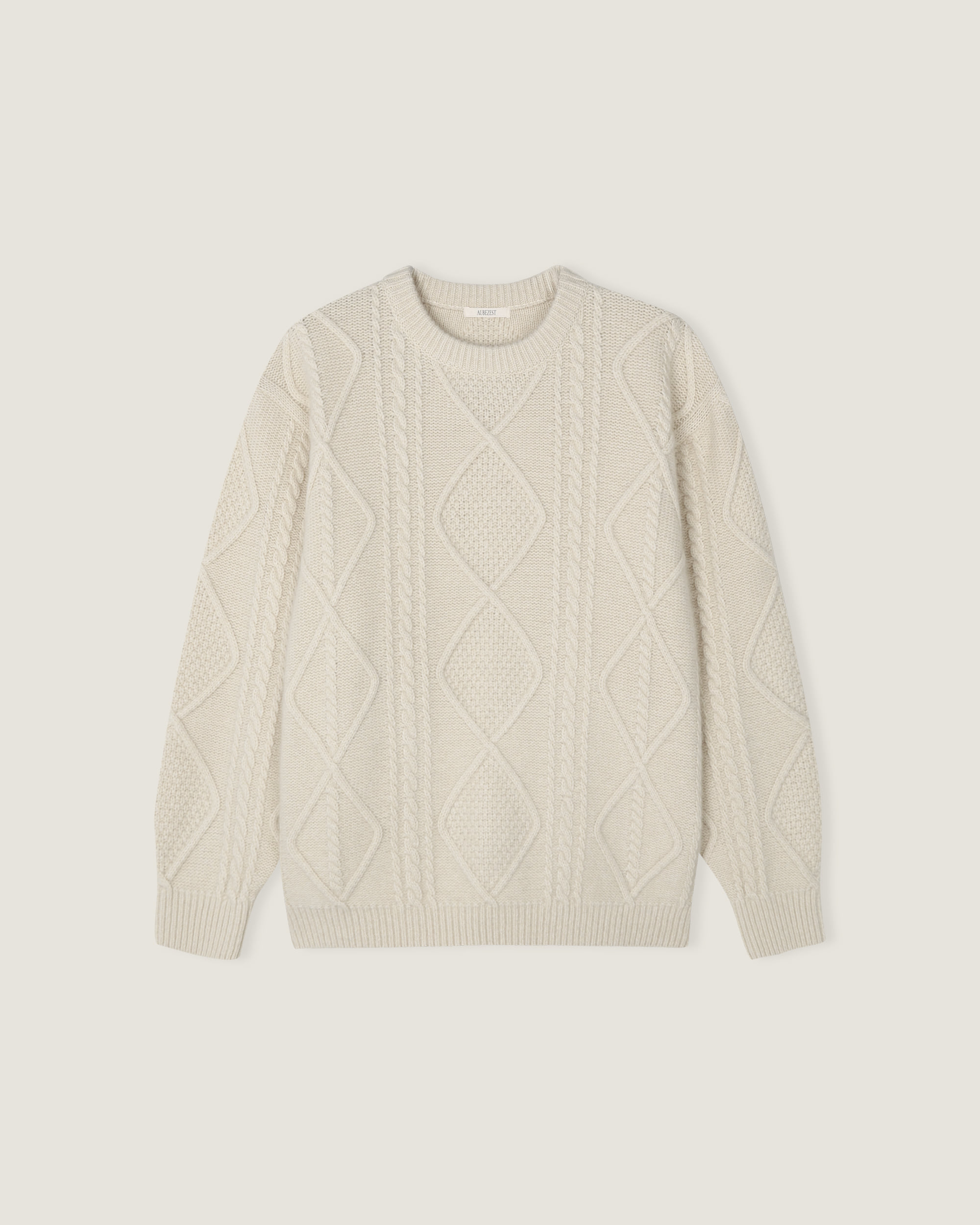 [2nd Restock] Cozy Fisherman Cable Knit - Ivory - AUBEZEST