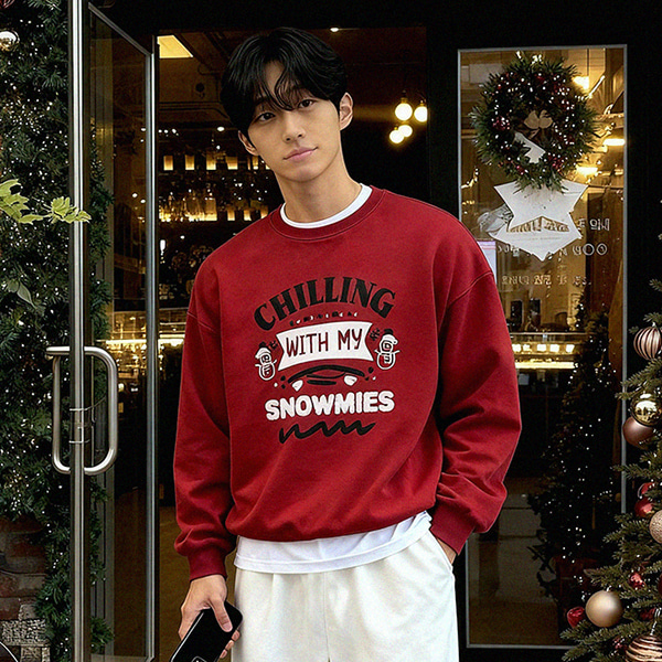 데일리 스노우 기모 맨투맨 +3 color