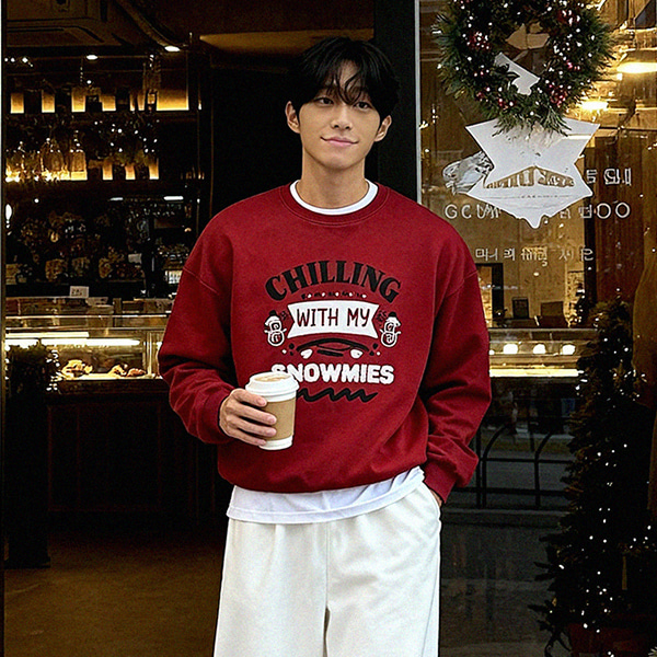 데일리 스노우 기모 맨투맨 +3 color