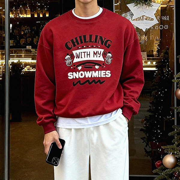 데일리 스노우 기모 맨투맨 +3 color