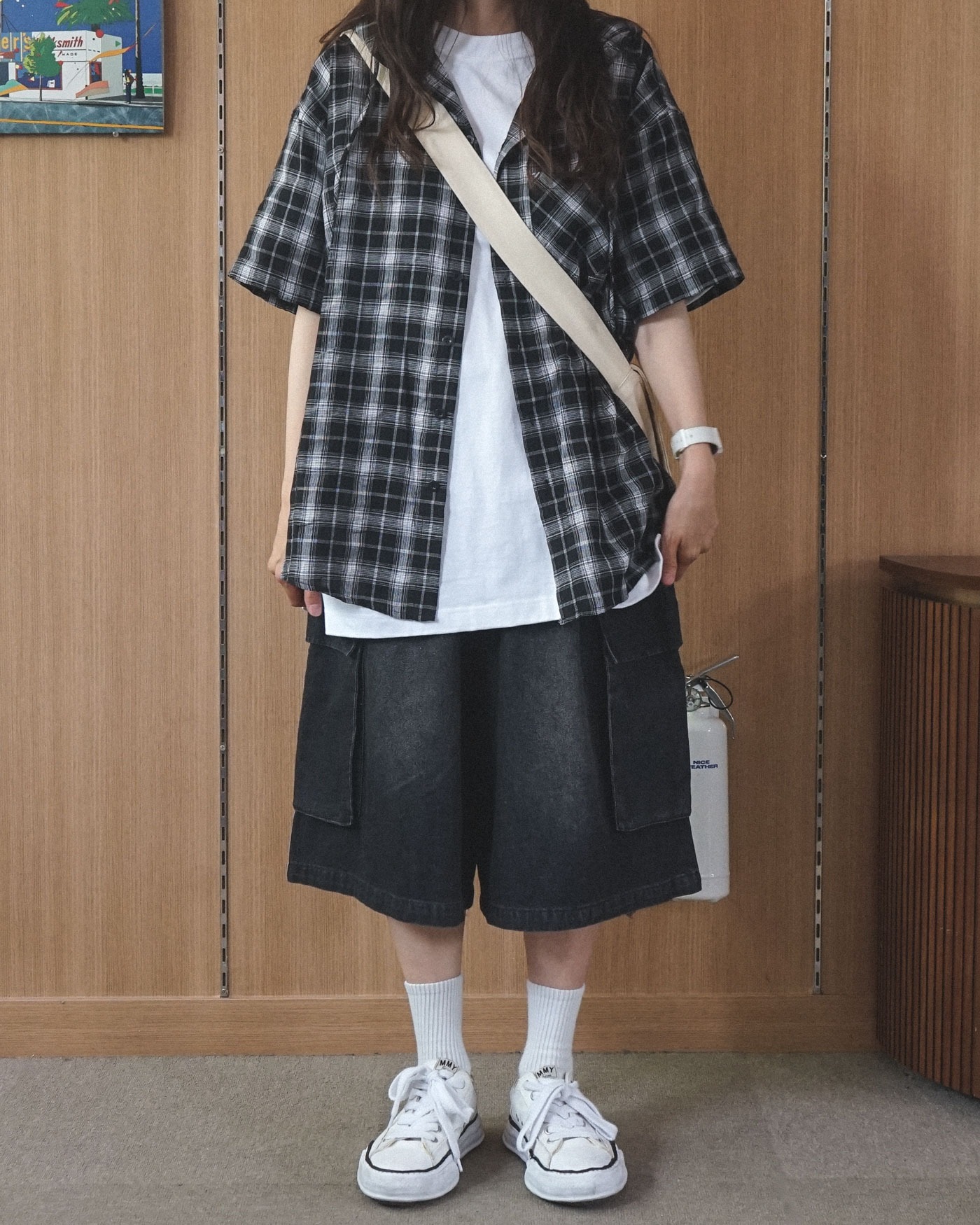 DRAFT HOOD CHECK SHIRT - 페이드룸