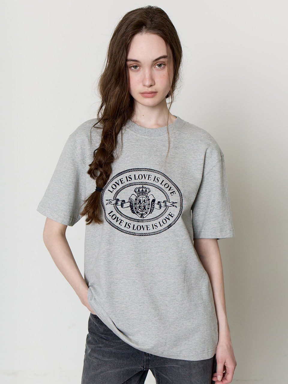 HACIE | LOVE VELVET FLOCKING T-SHIRT 감성 스타일