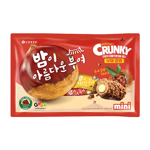 크런키 더블크런치바 미니 부여알밤 275g 24년 가을시즌 - 롯데웰푸드 스위트몰