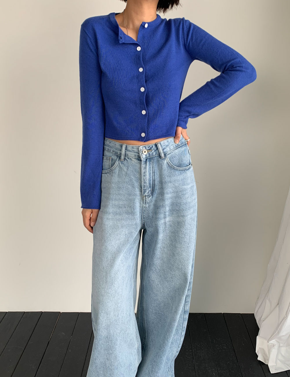 라운드 크롭 가디건 [3color] | 마돌