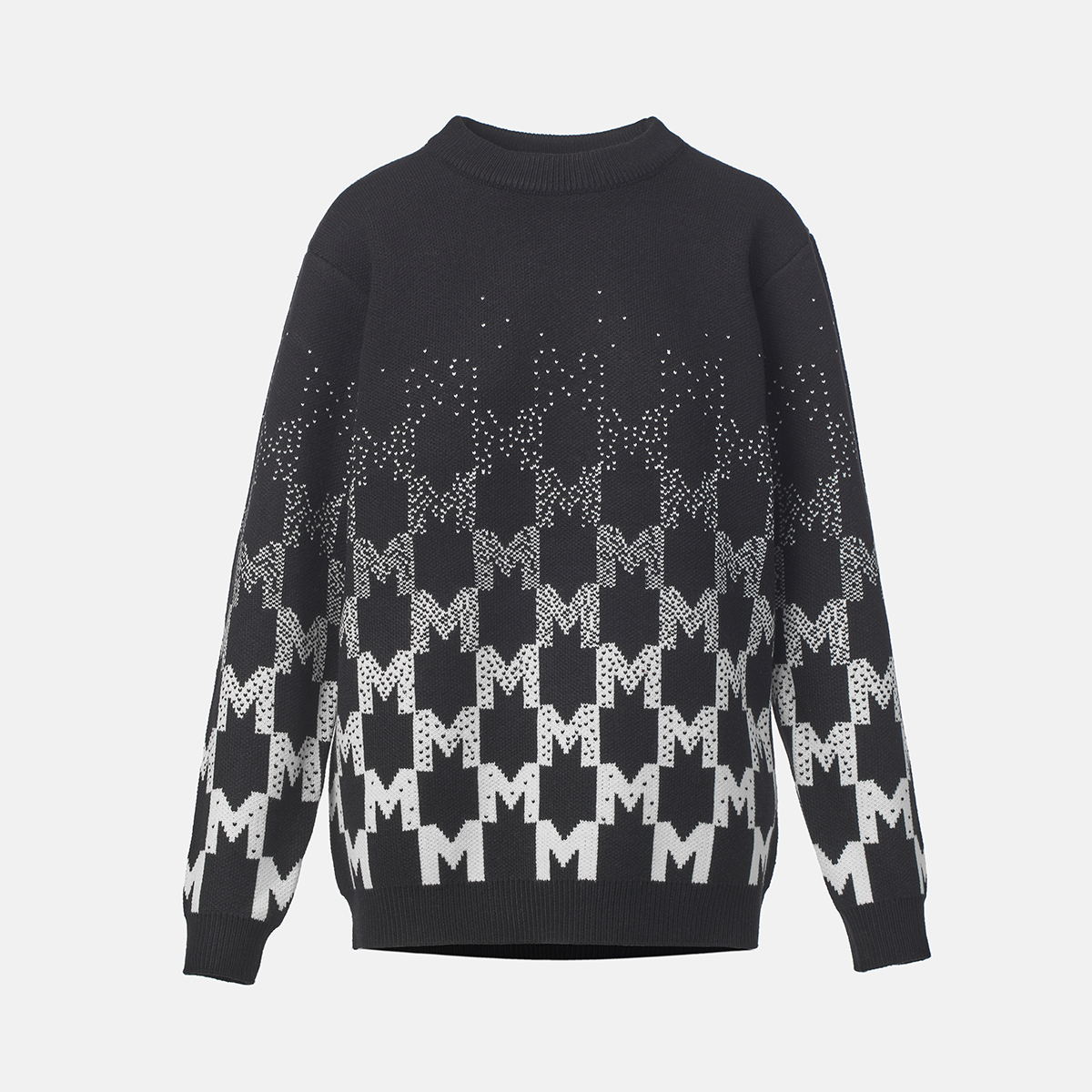 Black Gradient Jacquard M-pattern Knitwear M213CK2800Z [Unisex] - 메트로시티 ...