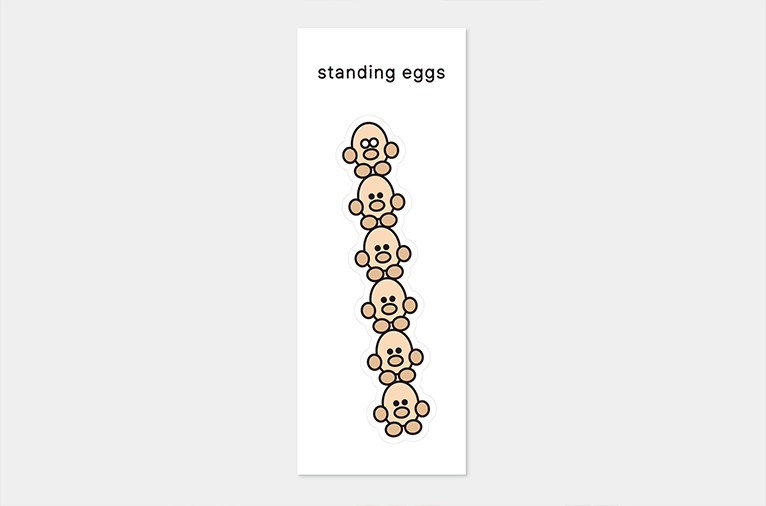 원모어백 - one more bag - [헬로듀드] Standing eggs sticker - onemorebag