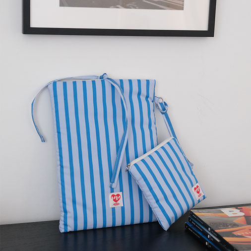 원모어백 - one more bag - [민민] Pillow Laptop Pouch Set (Blue Blue) - onemorebag