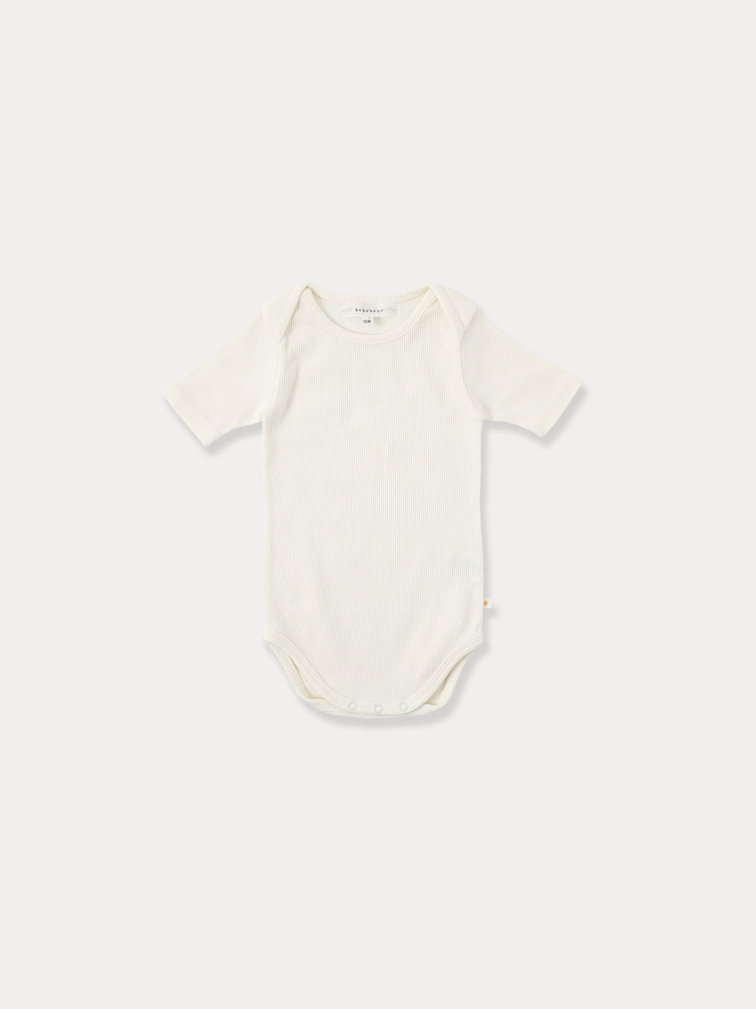 BABY) Bene Ribbed Long Half Bodysuit, Ecru - 베네베네
