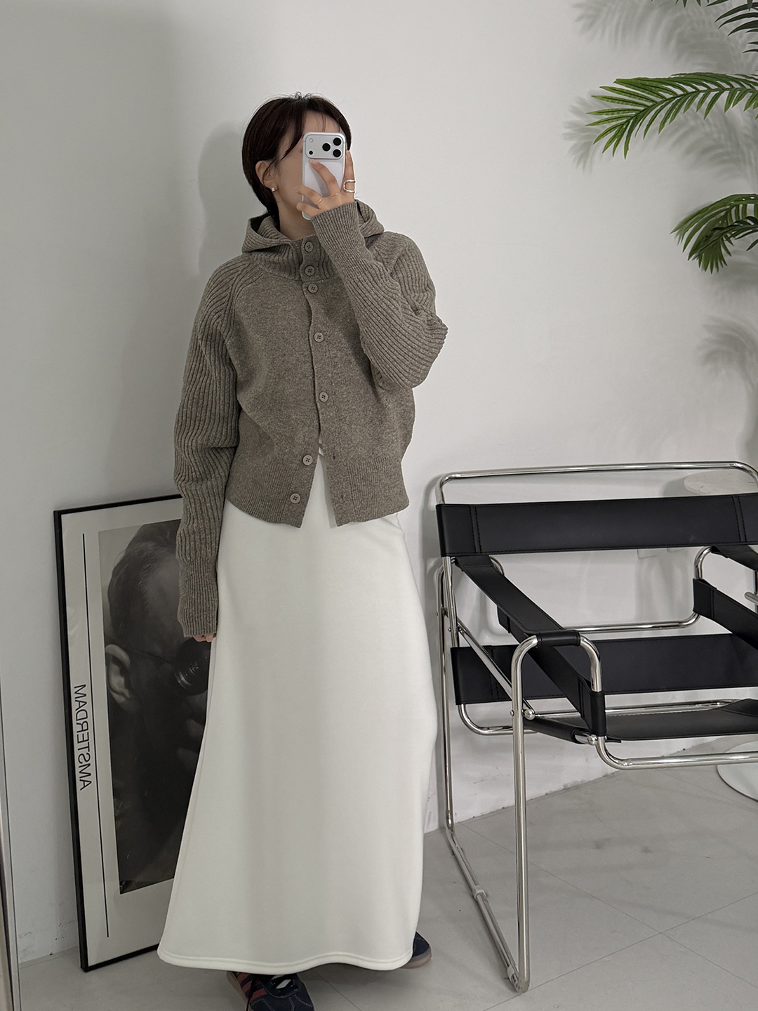 오브더나인 | 체이커 밍크 기모 롱 스커트