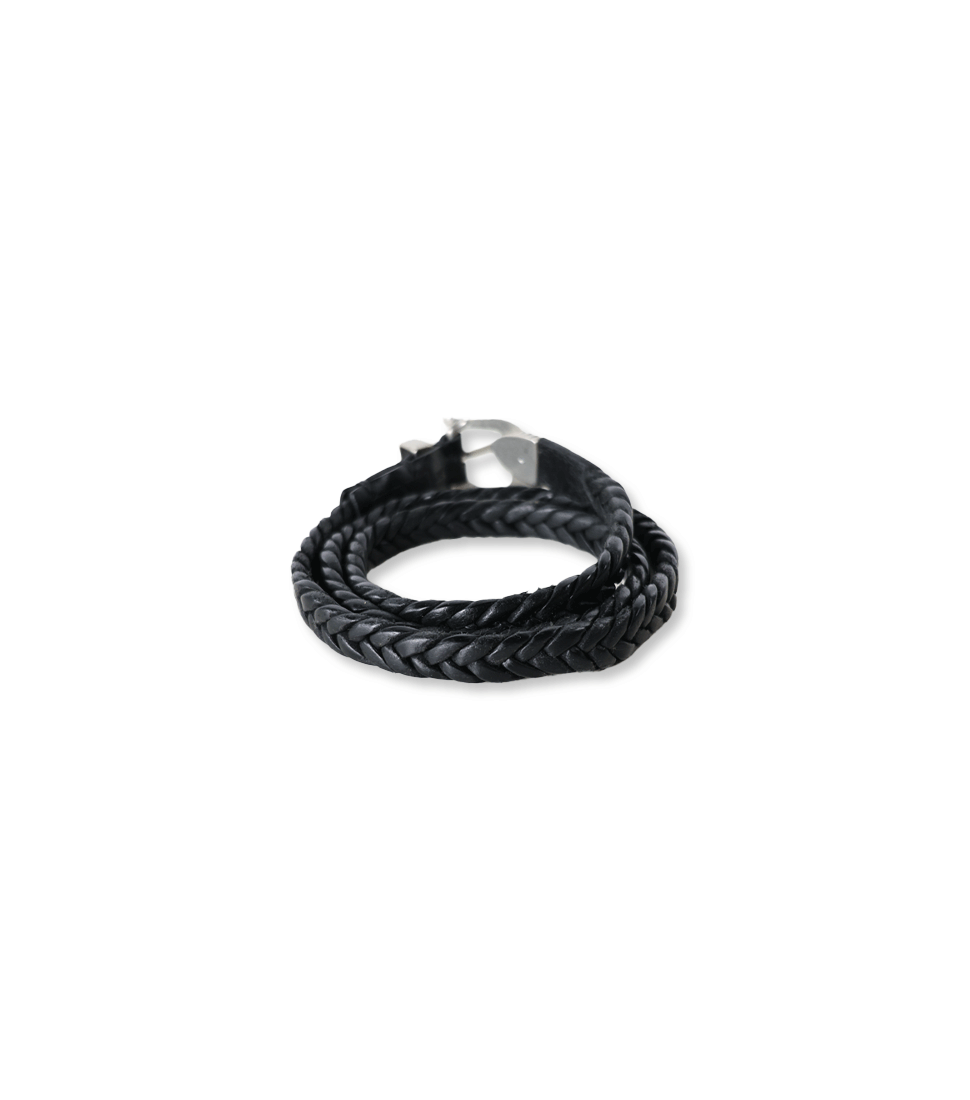 [RUST MOOD] BLT0001 BRAIDED LEATHER BELT ‘BLACK’ - RINOSTORE