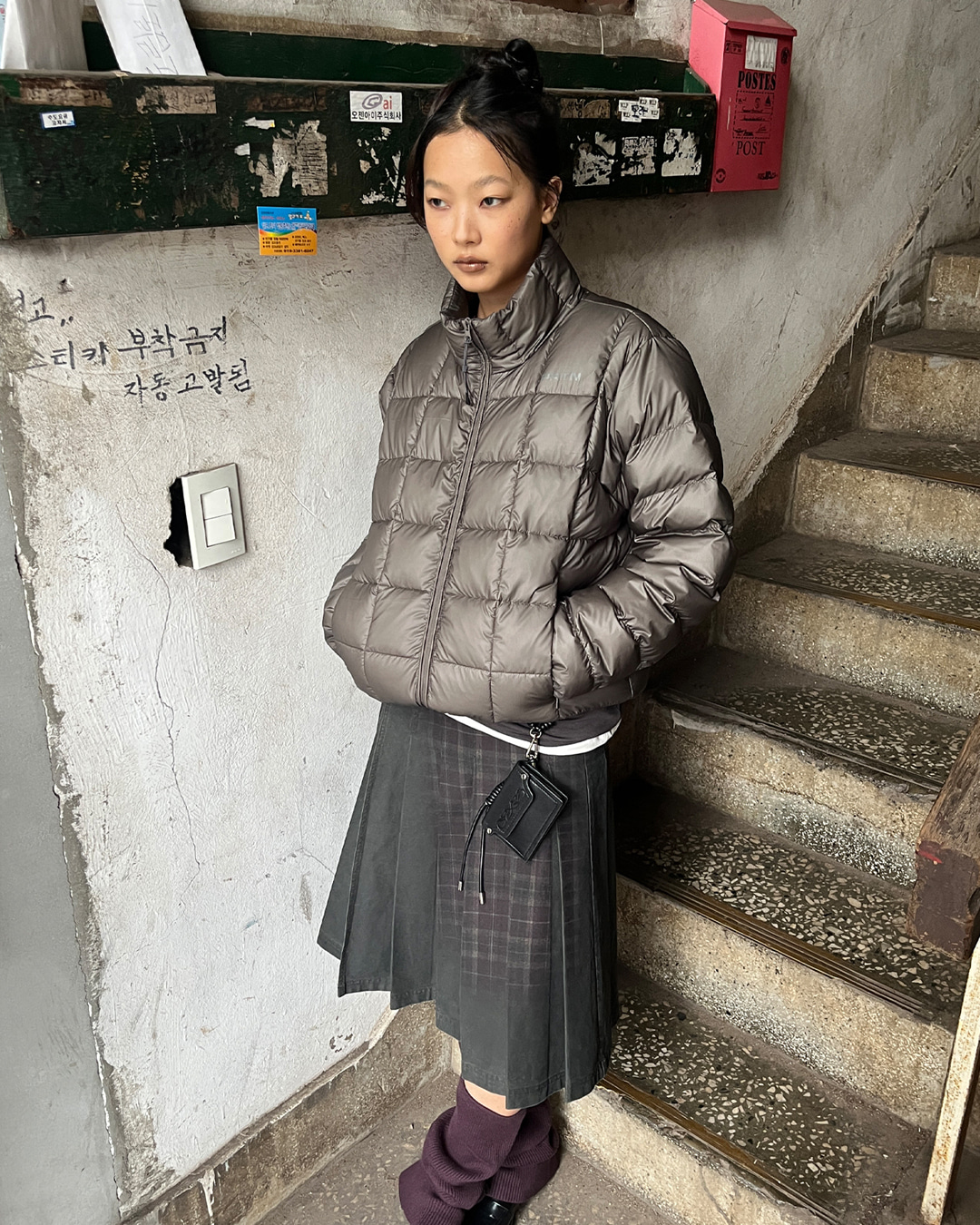 LIGHT DOWN PADDING JACKET-KHAKI - porterna