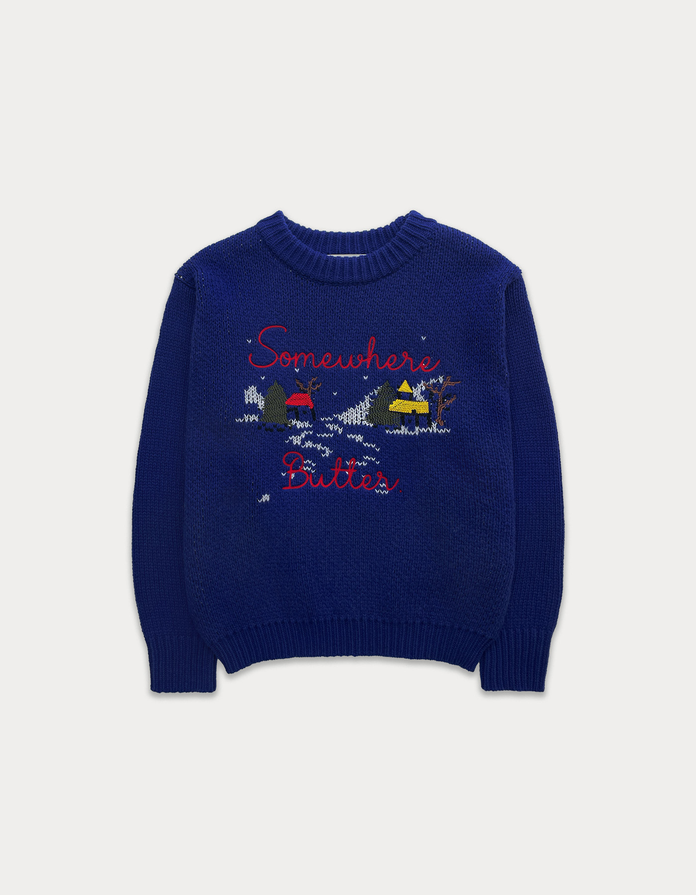 3rd / Some Village Wool Sweater - Cobalt Blue - SOMEWHERE BUTTER.