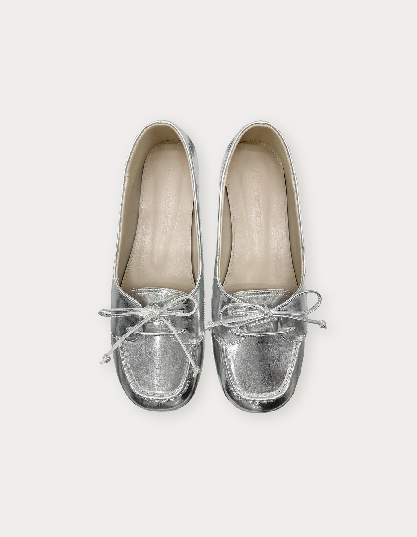 Leather Mocha Shoes - Silver - SOMEWHERE BUTTER.
