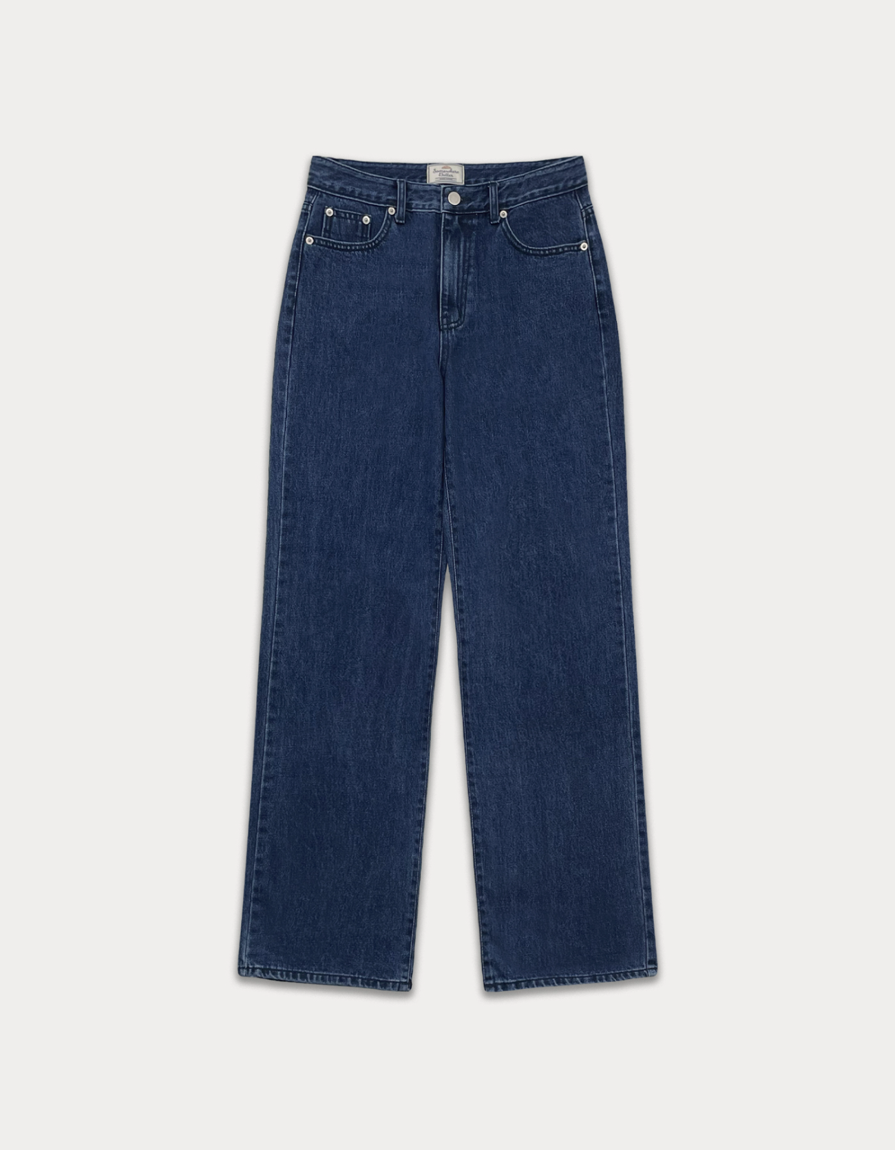 Jent Wide Deep Blue Denim Pants - Deep Blue - SOMEWHERE BUTTER.