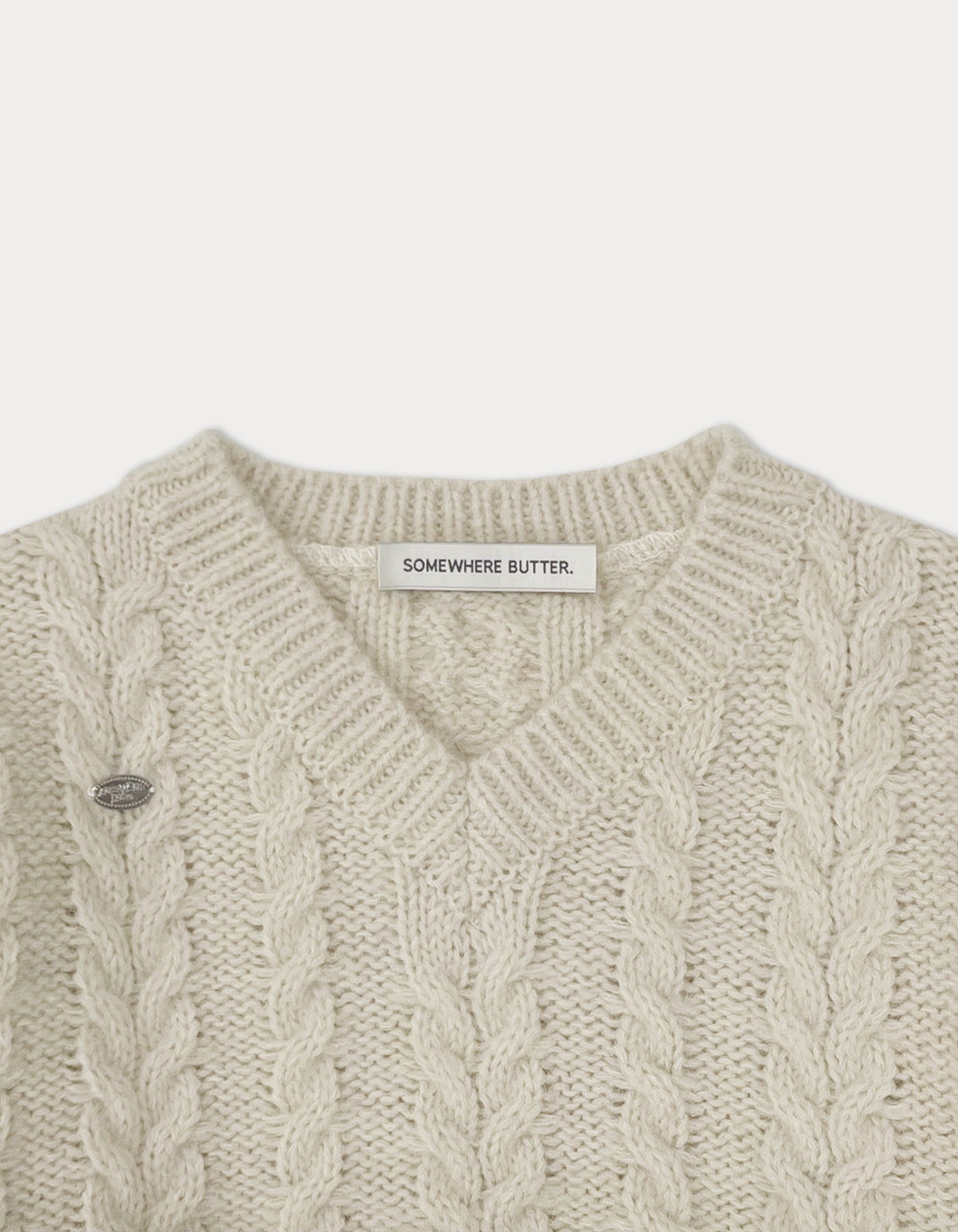 Anna alpaca cable sweater - cream beige - SOMEWHERE BUTTER.