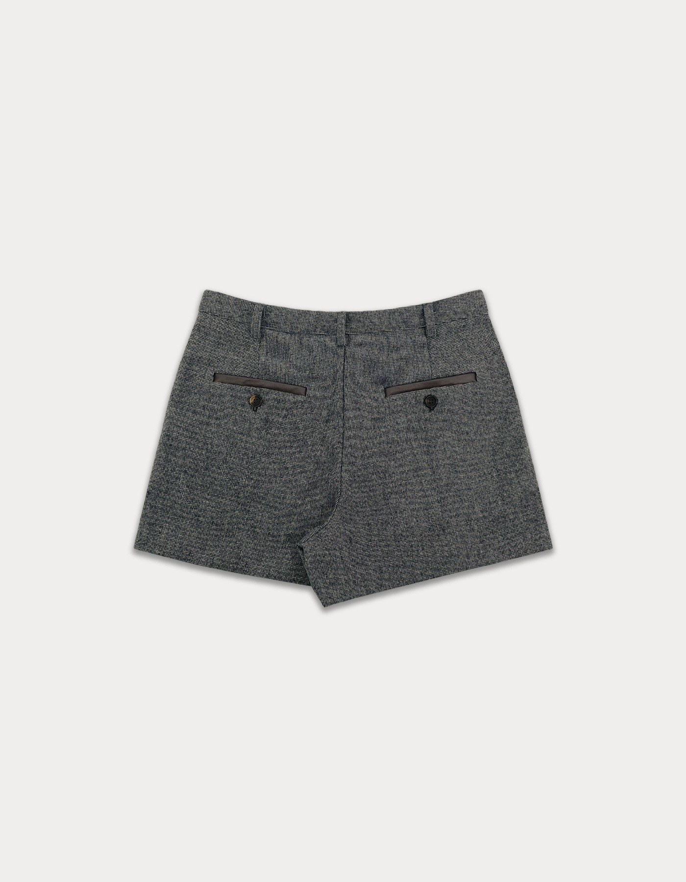 Louin Wool Short Pants - Grey - SOMEWHERE BUTTER.