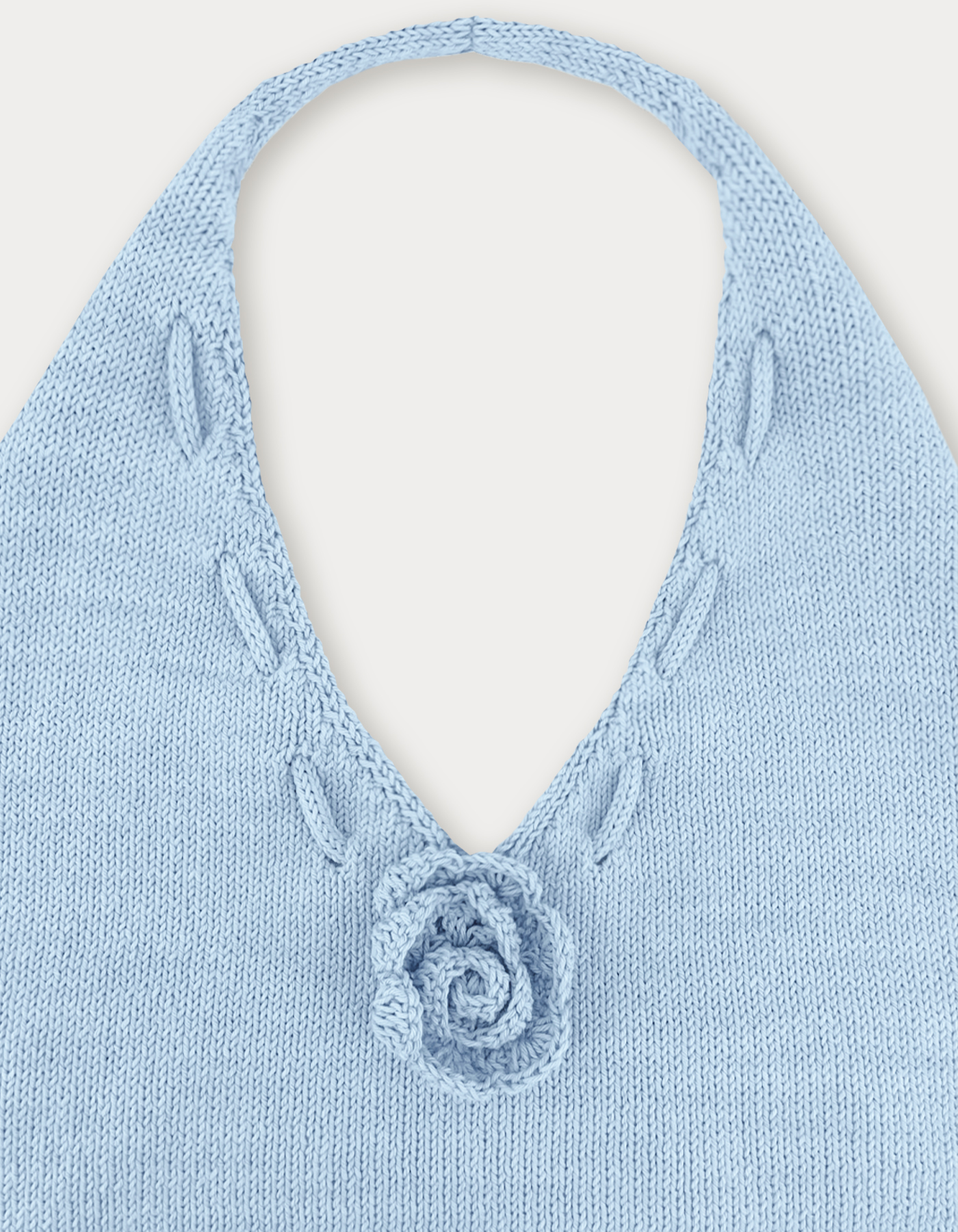 Aloha Halter Sleeveless Knit - Light Blue - SOMEWHERE BUTTER.