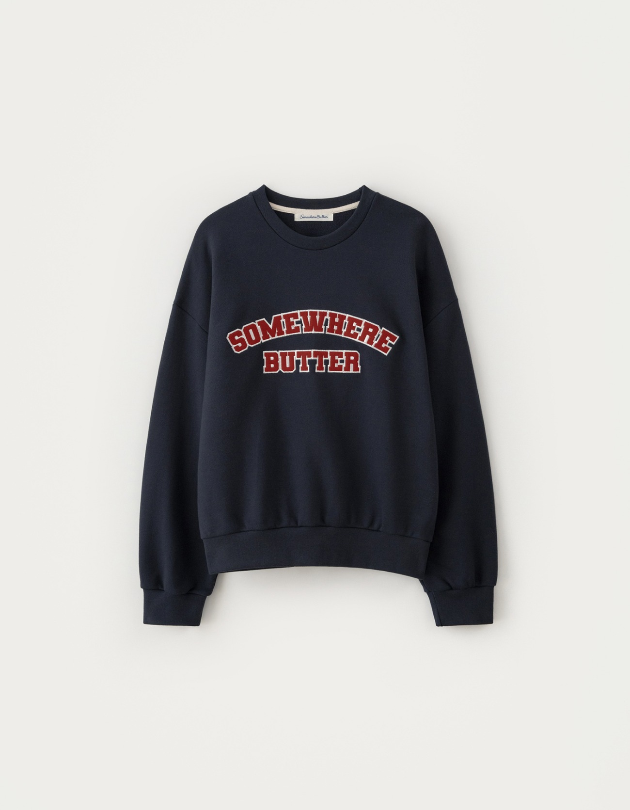 12.19 출고 Square Logo Sweatshirt - Navy - SOMEWHERE BUTTER.