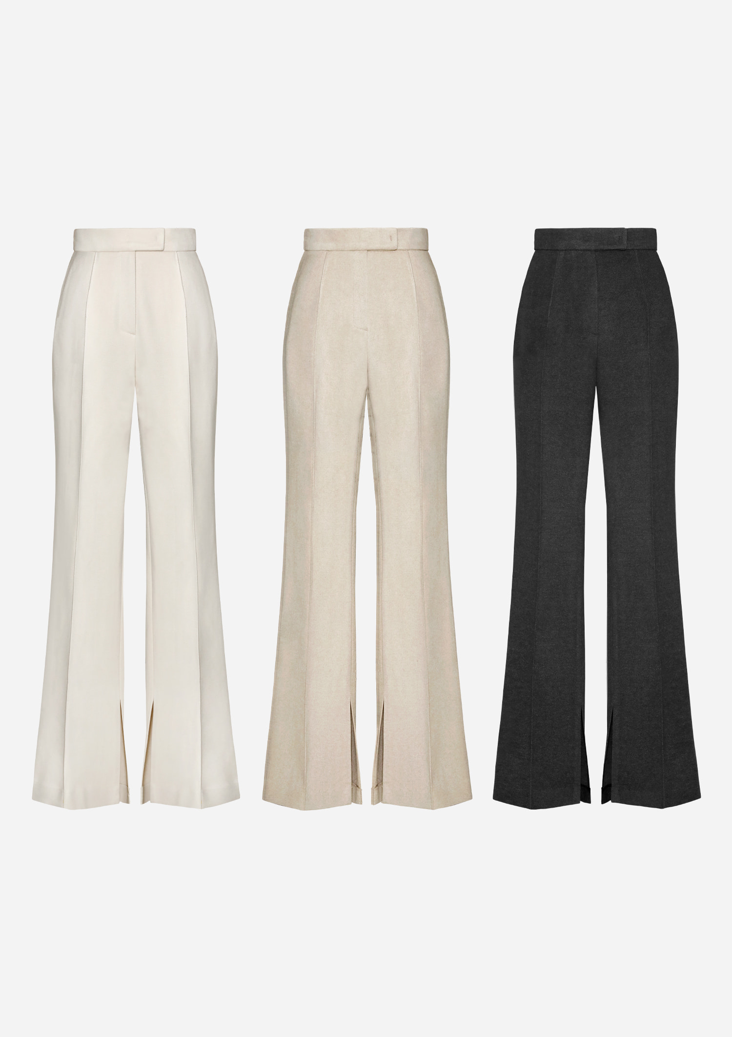 2025 Juliet pintuck slit slacks (Herringbone.ver) - THELAURENT