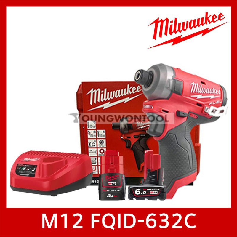 밀워키 M12 FQID-632C 임팩드라이버 3.0Ah 6.0Ah 세트